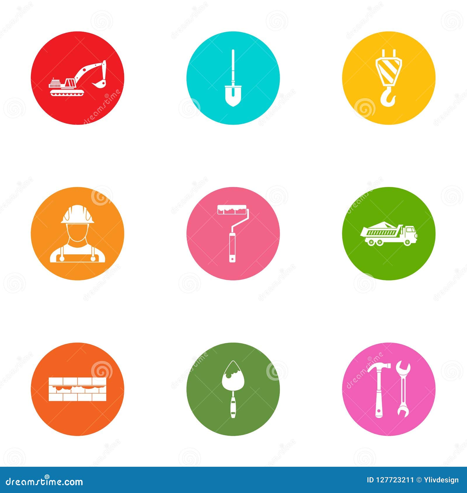 Mechanical Engineering Industry Icons Set, Flat Style Stock Vector ...