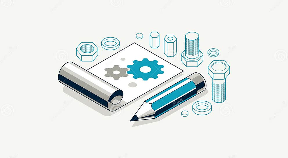 Mechanical Engineering Project Concept, Engine Draft Plan Drawing ...