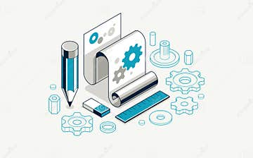 Mechanical Engineering Project Concept, Engine Draft Plan Drawing ...