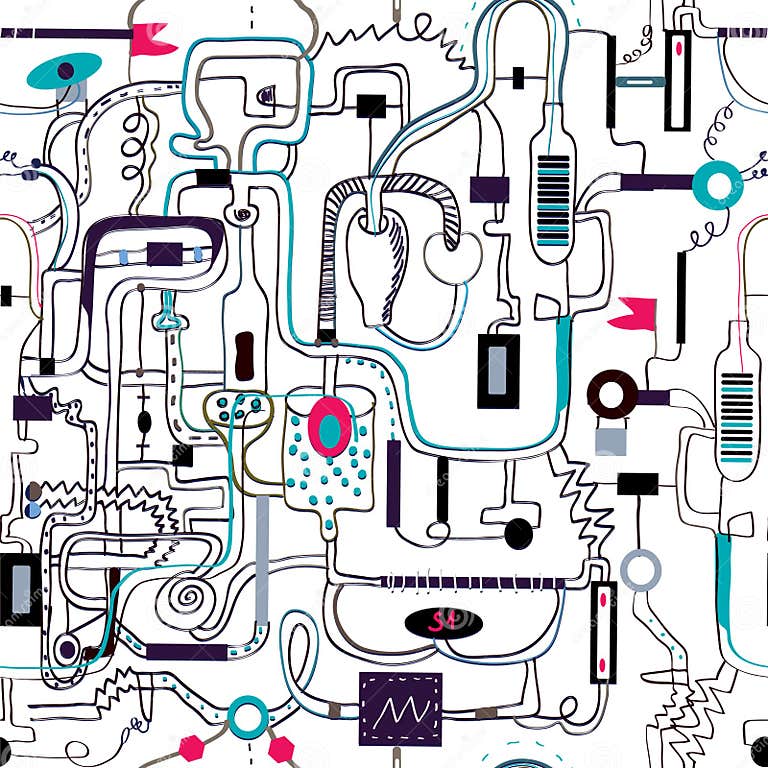 Mechanical Engineering Seamless Pattern Stock Vector - Illustration of ...