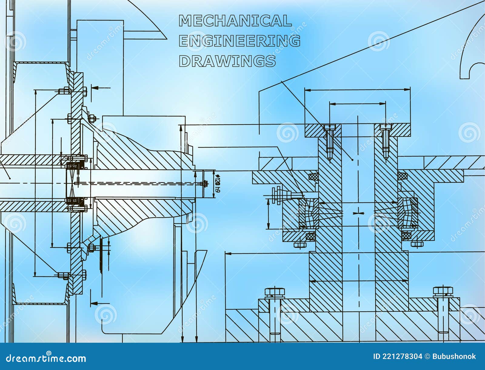 Mechanical Engineering. Technical Illustration Stock Vector ...