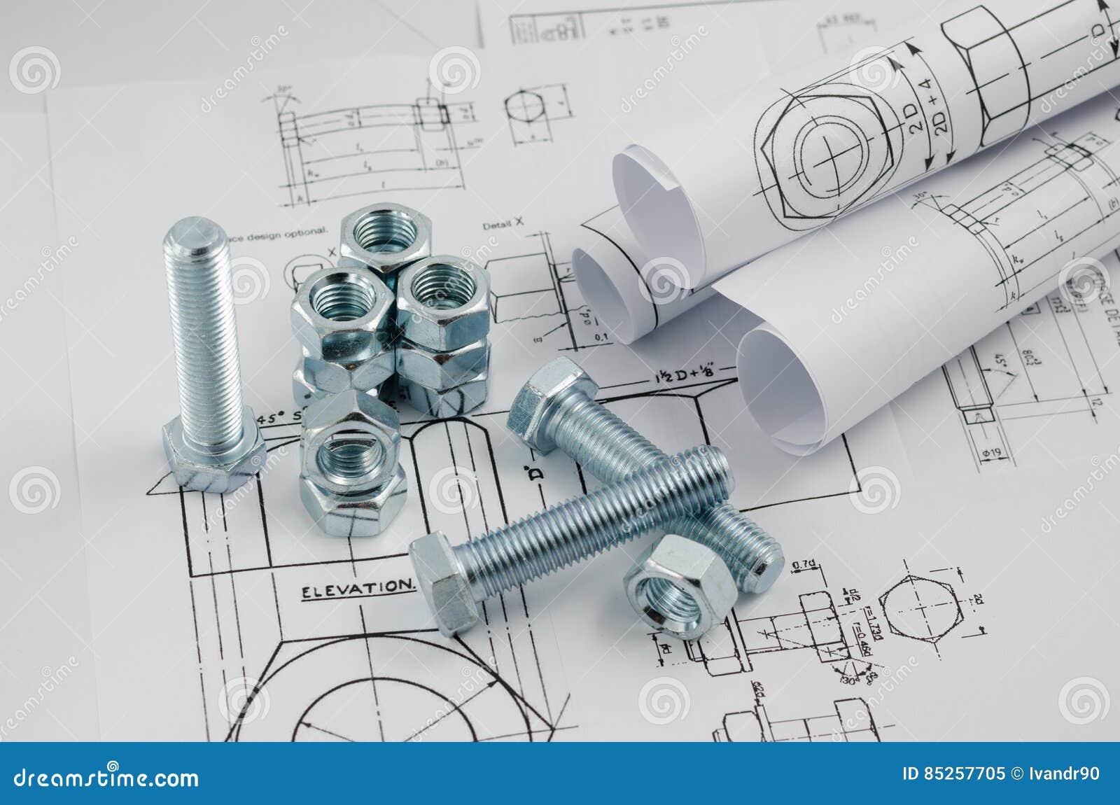 Slide Of Bolts On The Desktop Stock Photography | CartoonDealer.com ...