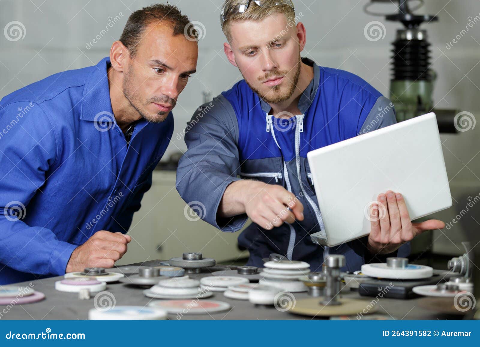 Mechanical Engineers with Laptop Stock Photo - Image of quality, exam ...