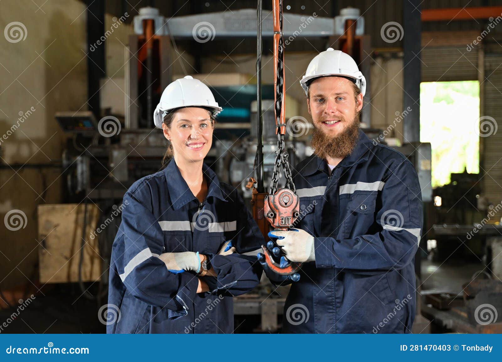 Mechanical Engineers Repairing Engine Machine at Factory Stock Image ...