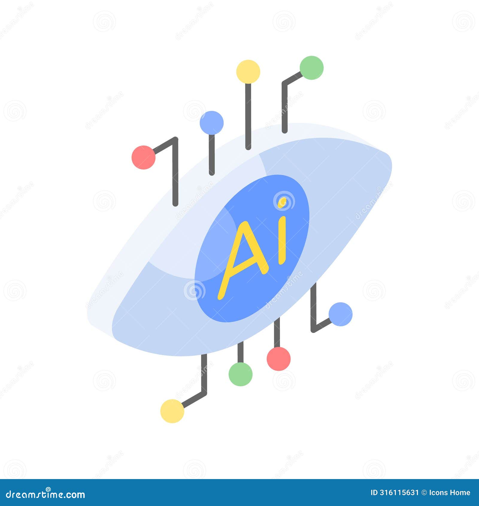 Mechanical Eye Vector, Artificial Intelligence Icon Design Stock Vector ...