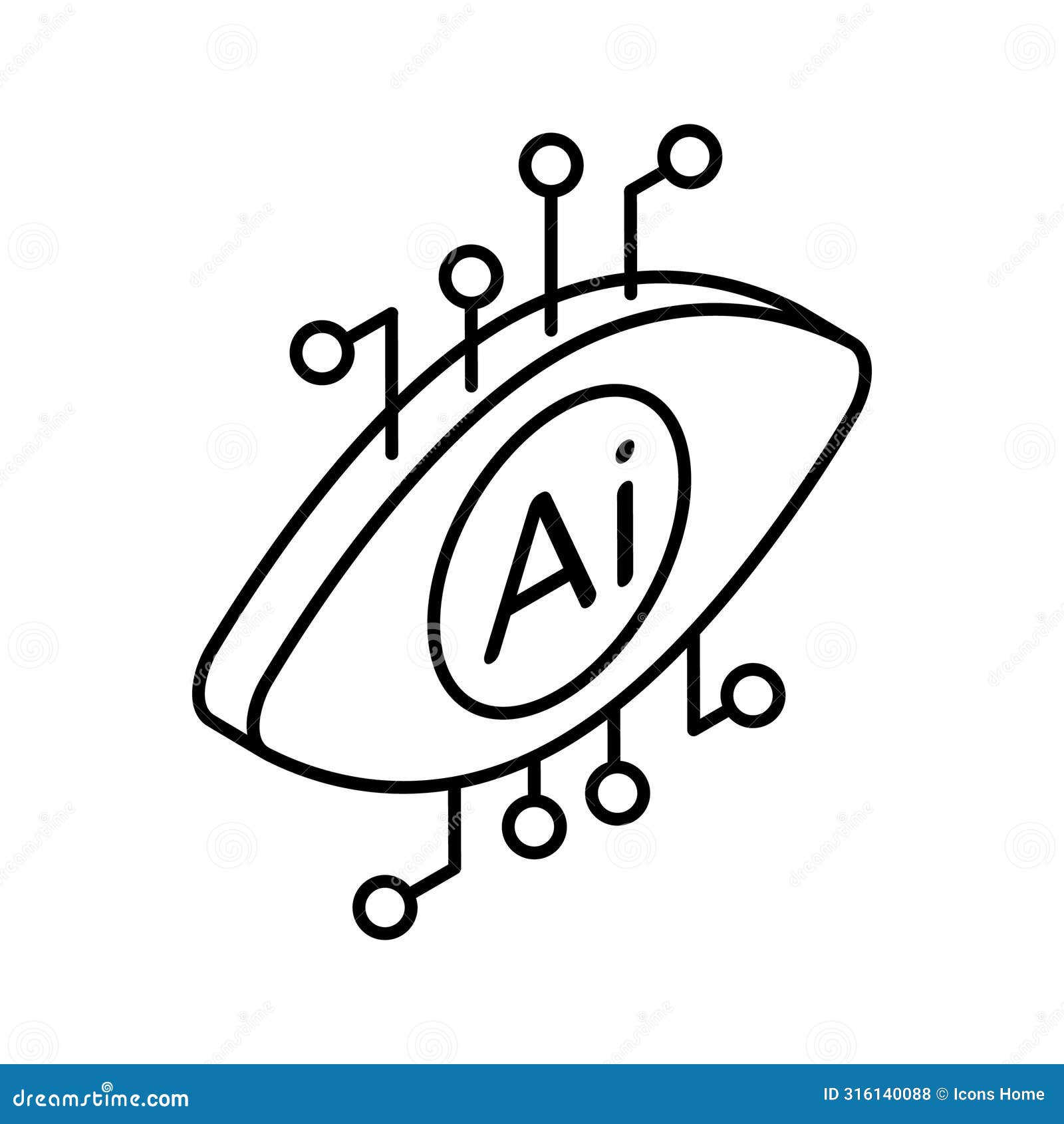 Mechanical Eye Vector, Artificial Intelligence Icon Design Stock Vector ...