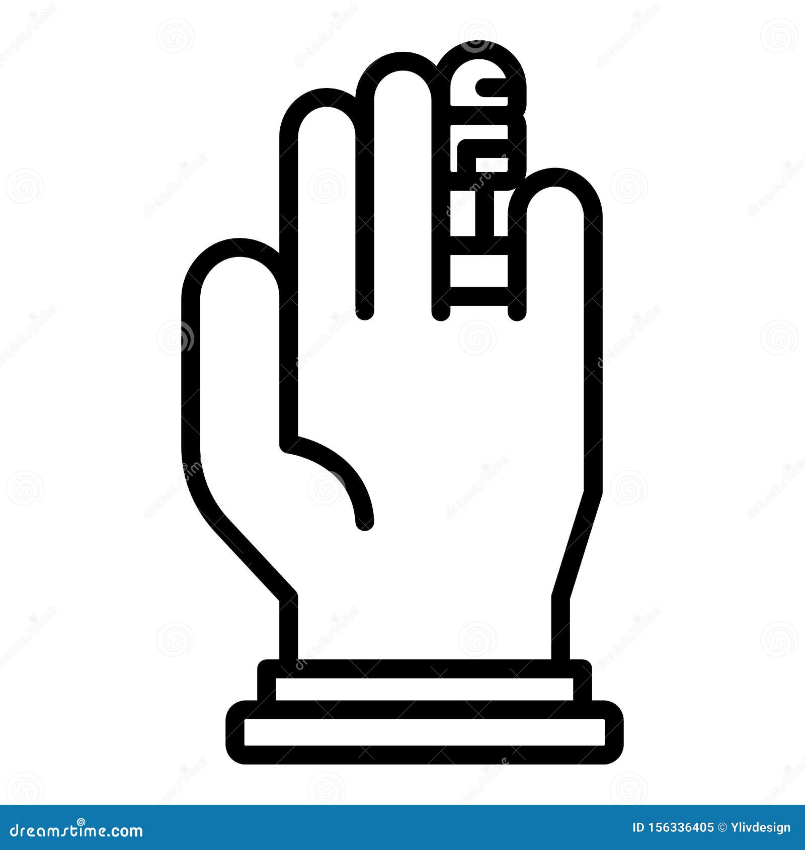 Mechanical Finger Icon, Outline Style Stock Vector - Illustration of ...