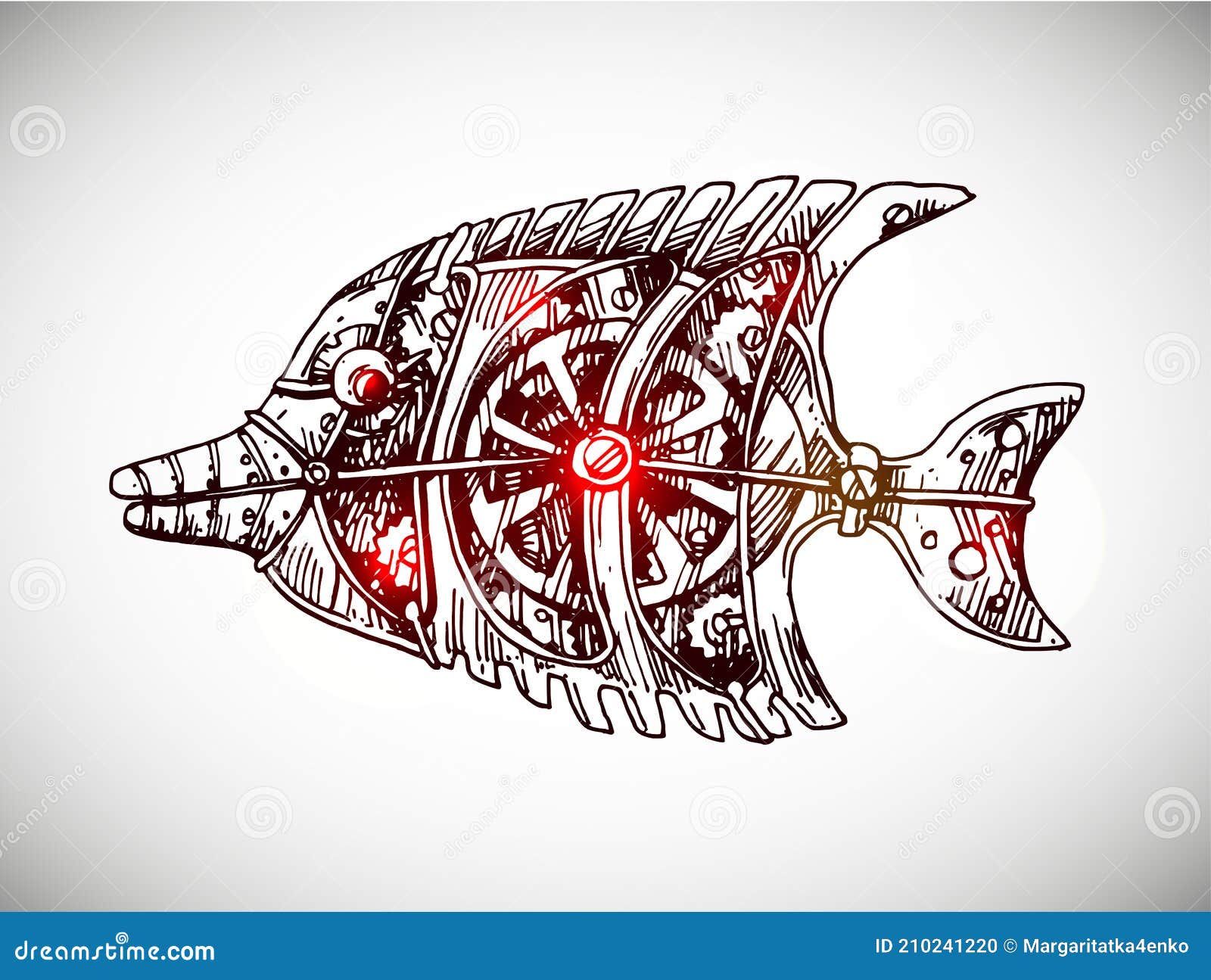 Mechanical Fish Cartoon Vector | CartoonDealer.com #2694491