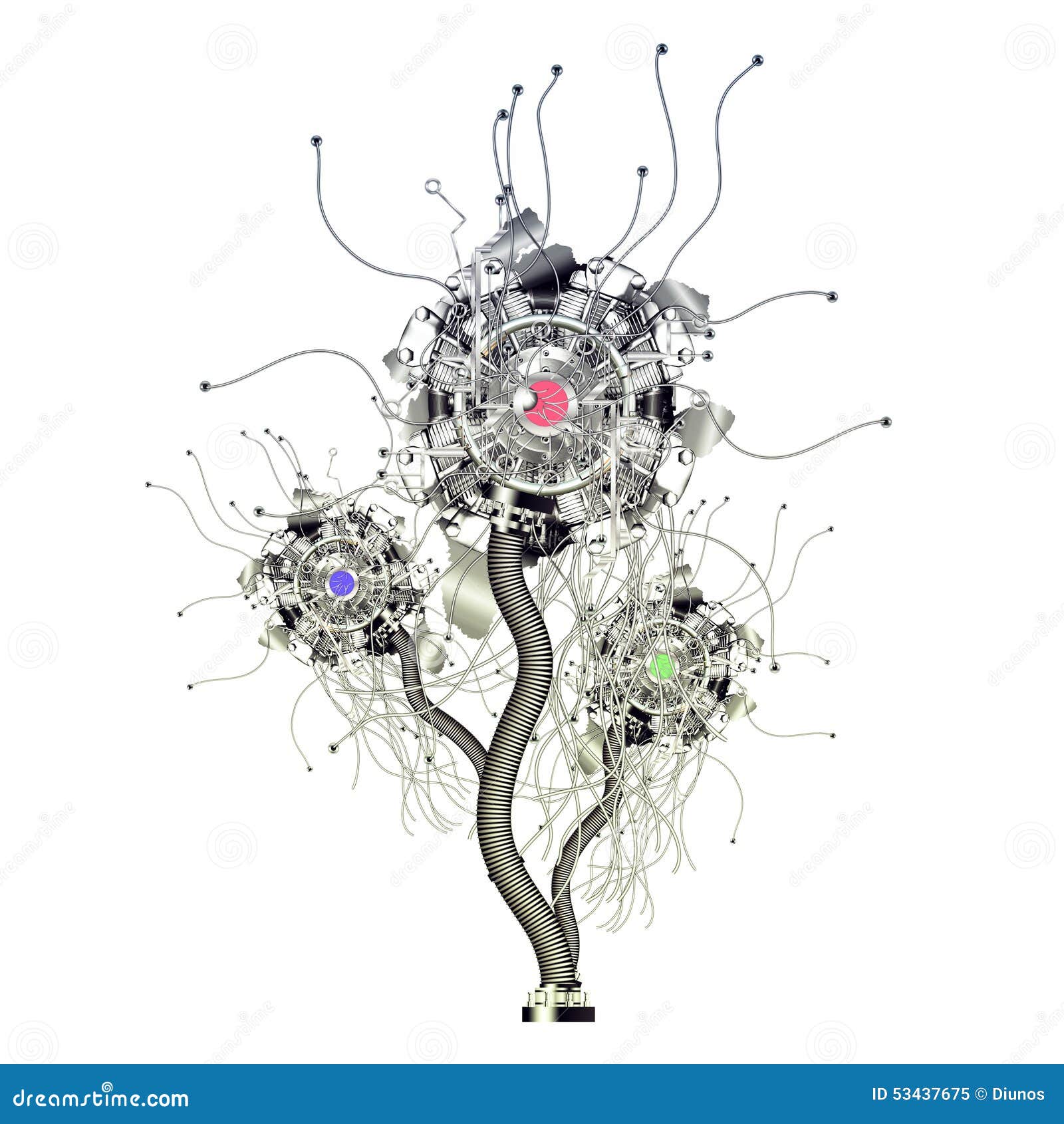 Mechanical flower stock illustration. Illustration of industrial - 53437675