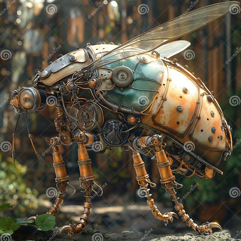 Mechanical Fly on an Abstract Background. Stock Photo - Image of ...