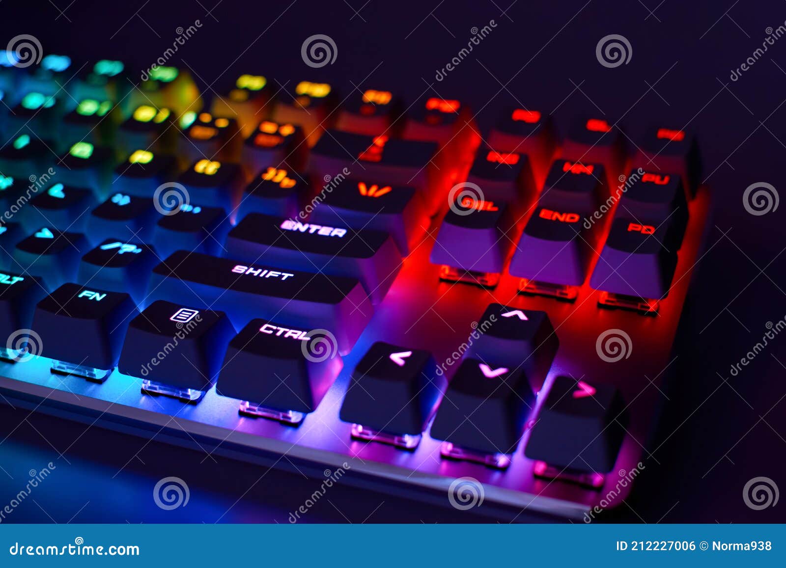 Mechanical Gaming Keyboard with Backlight, Close-up. Gaming Keyboard ...
