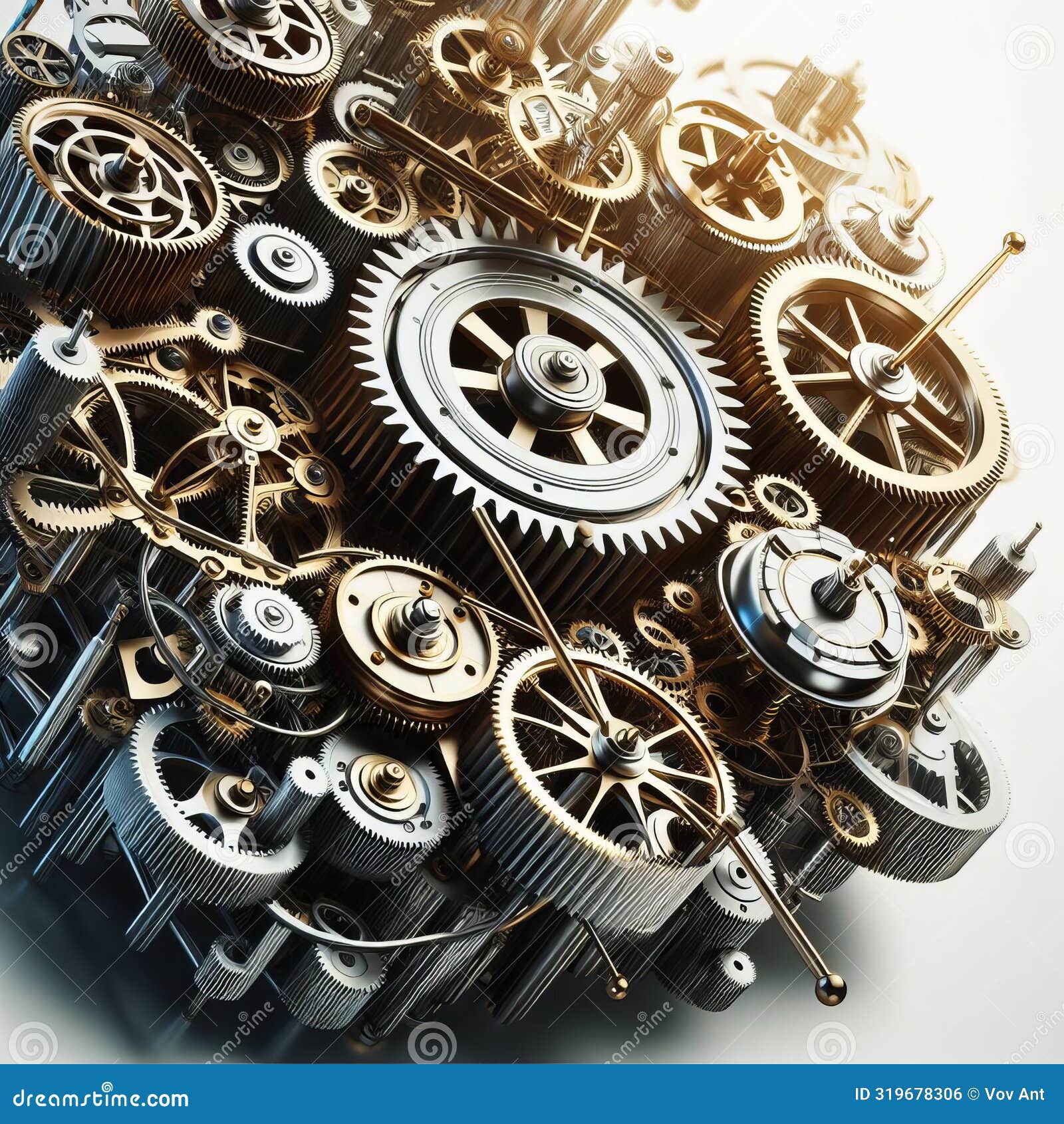 A Mechanical Gear Clockwork Mechanism Symbolizing Pnd Stock Photo ...