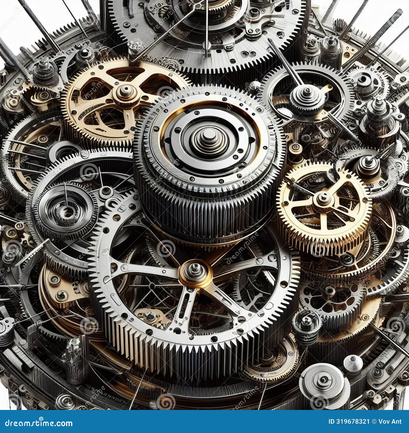A Mechanical Gear Clockwork Mechanism Symbolizing Pnd Stock Image ...