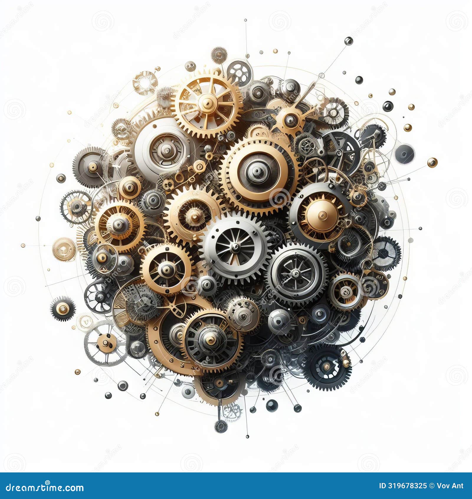 A Mechanical Gear Clockwork Mechanism Symbolizing Pnd Stock Image ...