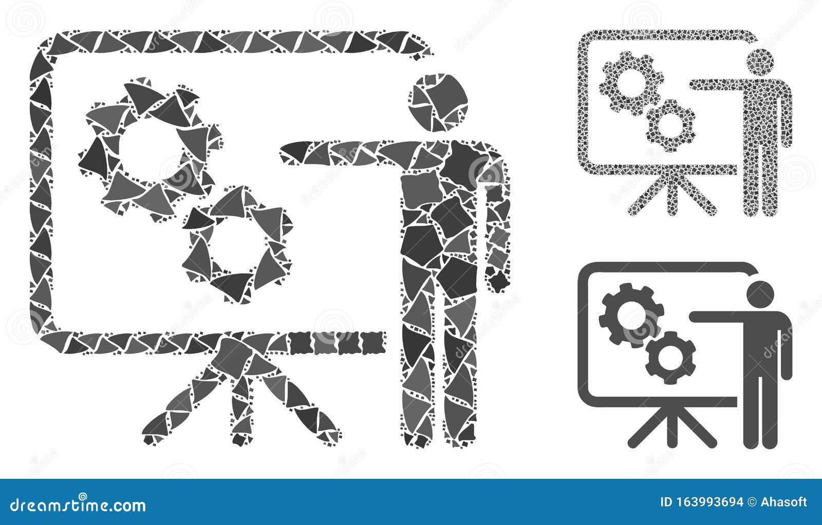 Mechanical Gears Project Board Composition Icon of Irregular Pieces ...