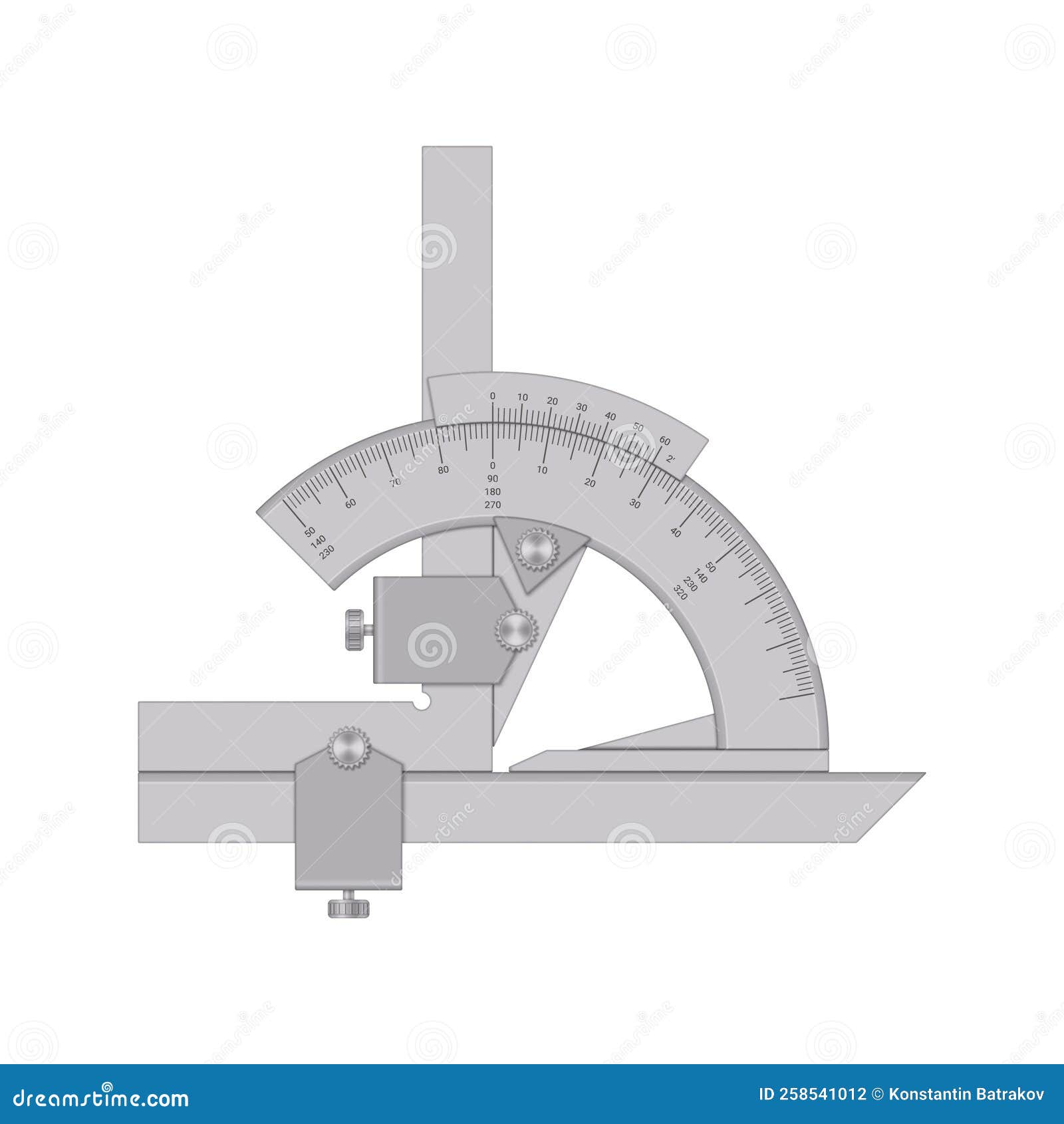Mechanical Goniometer with Vernier Tool. Stock Vector - Illustration of ...