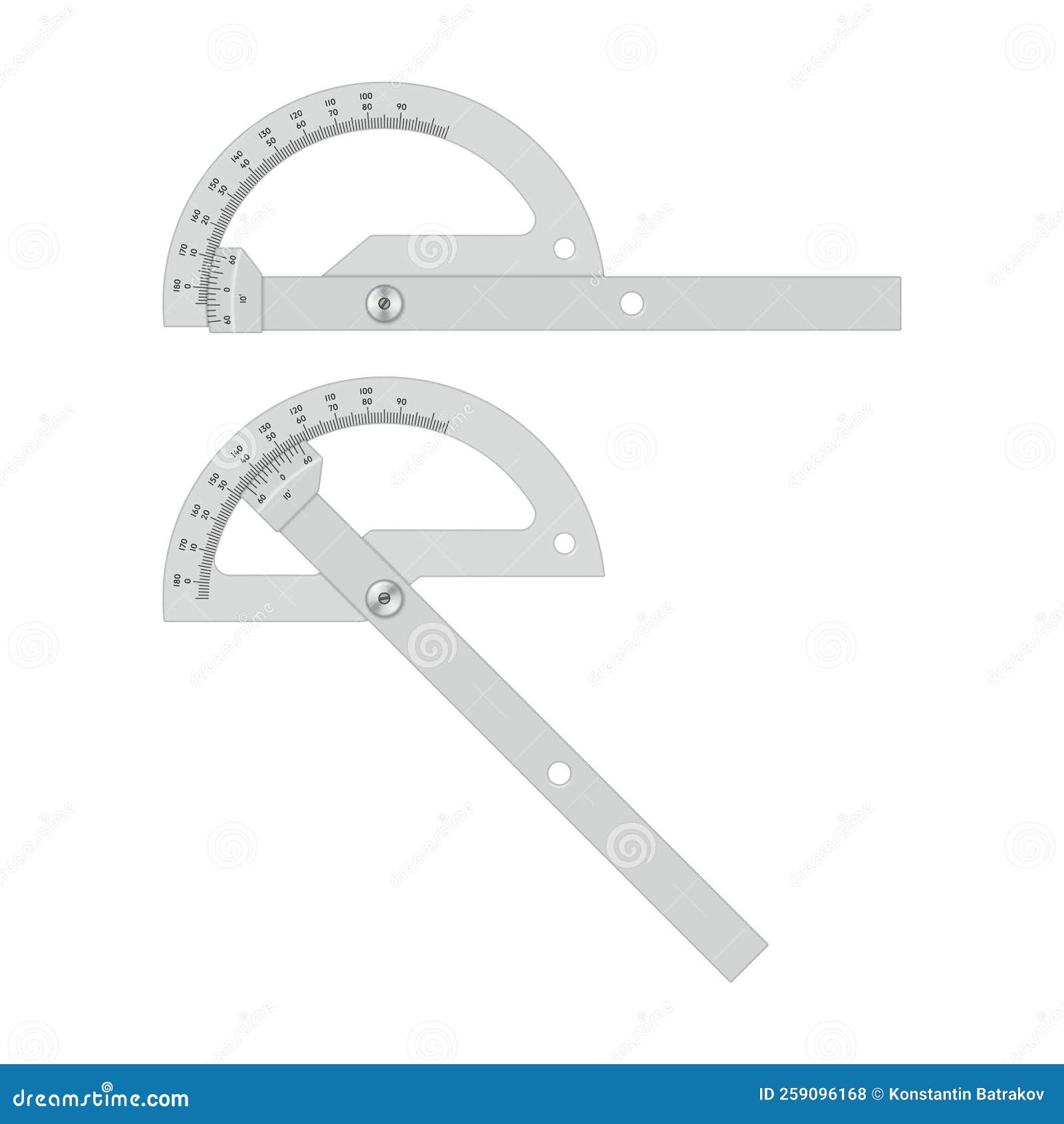 Mechanical Goniometer with Vernier Tool. Stock Vector - Illustration of ...