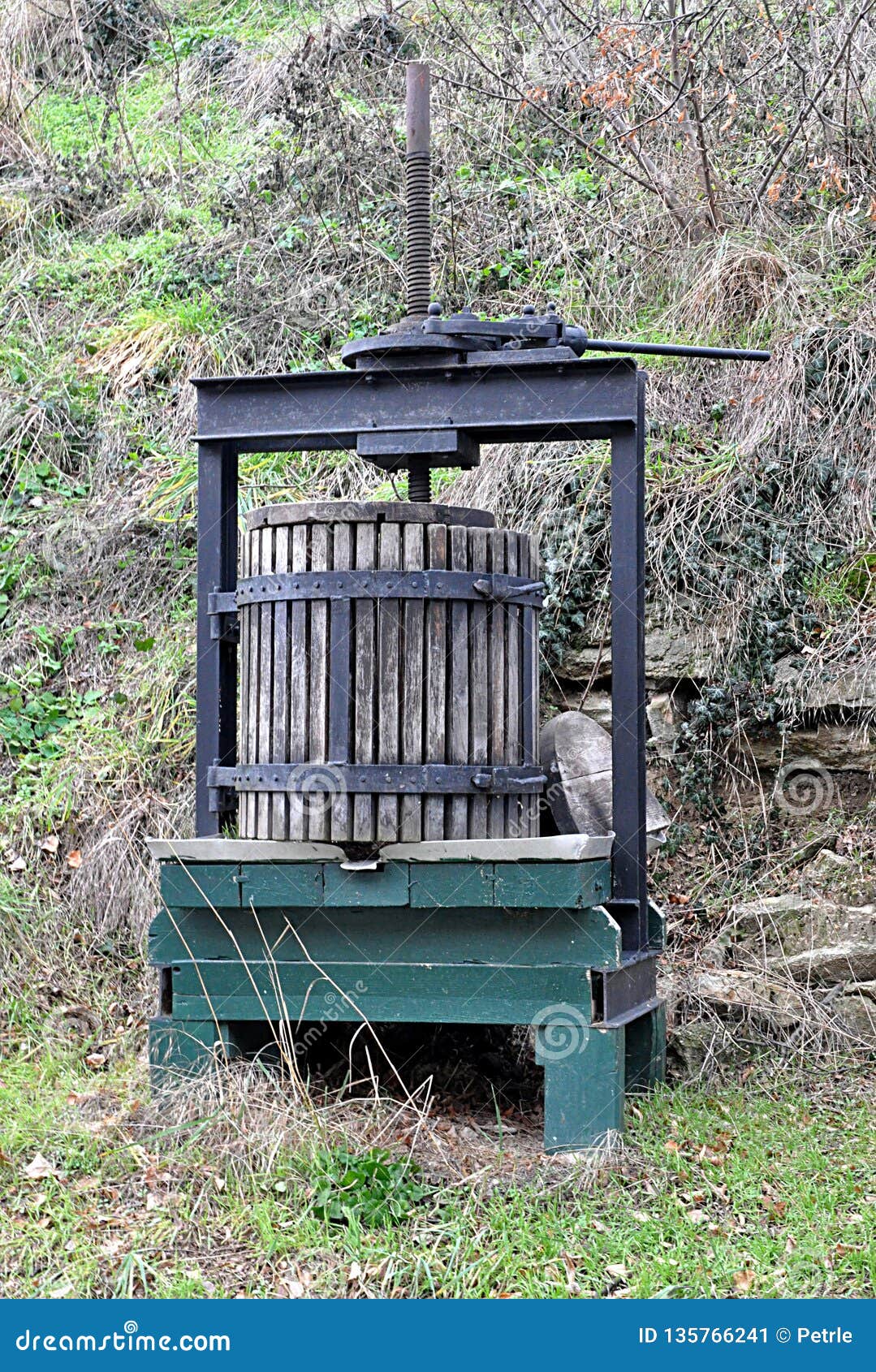 Mechanical grape press stock image. Image of drinking - 135766241