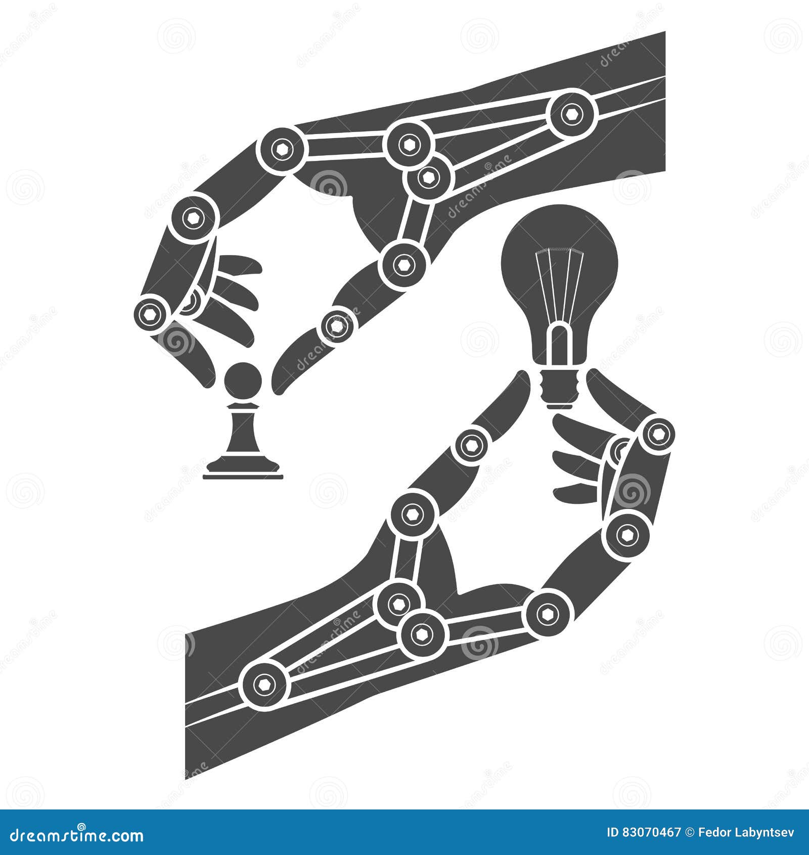 Mechanical Hand Holds Objects, a Symbol of the Concept of Technological ...