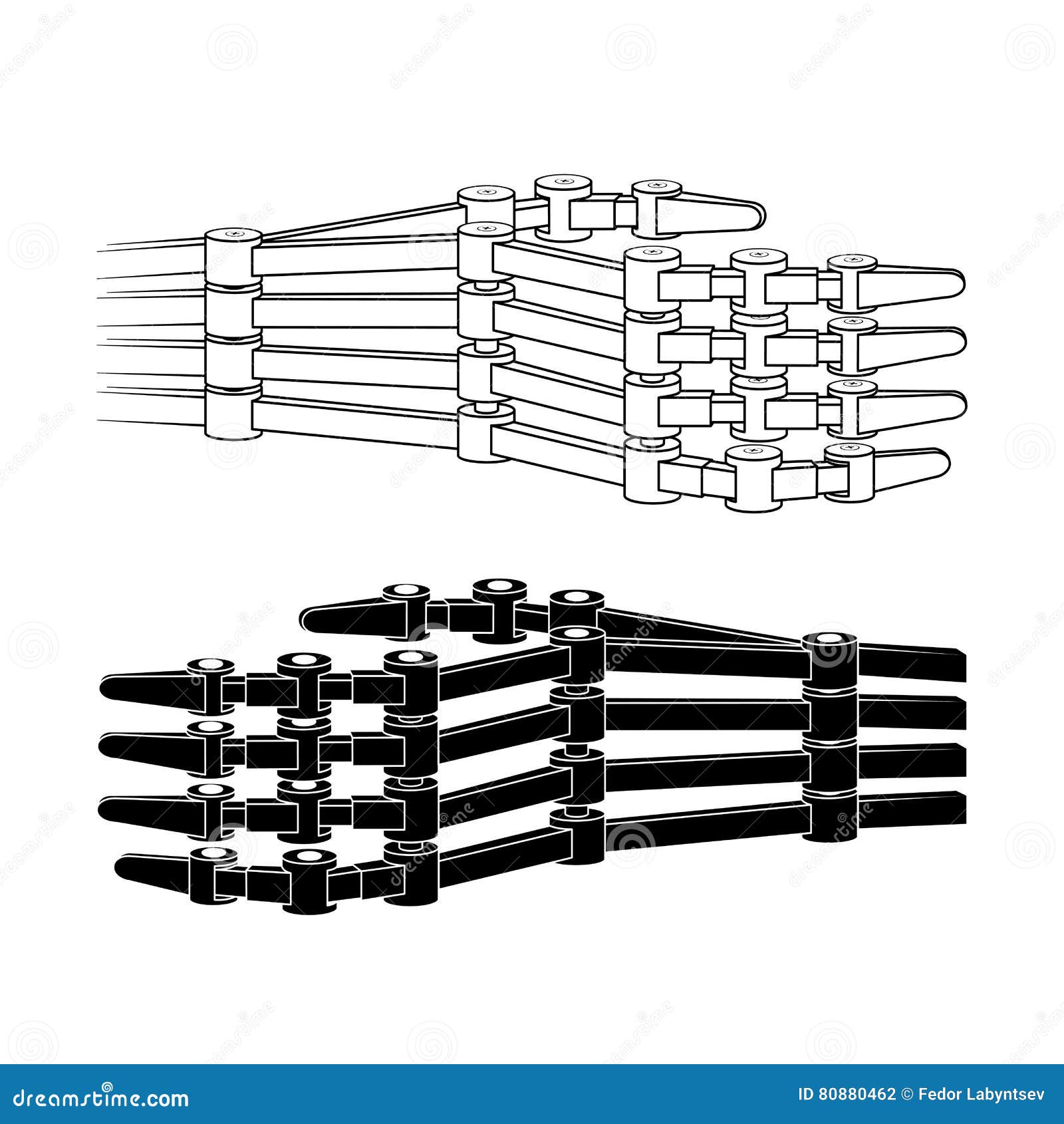 Mechanical Hand Illustration Stock Vector - Illustration of futuristic ...