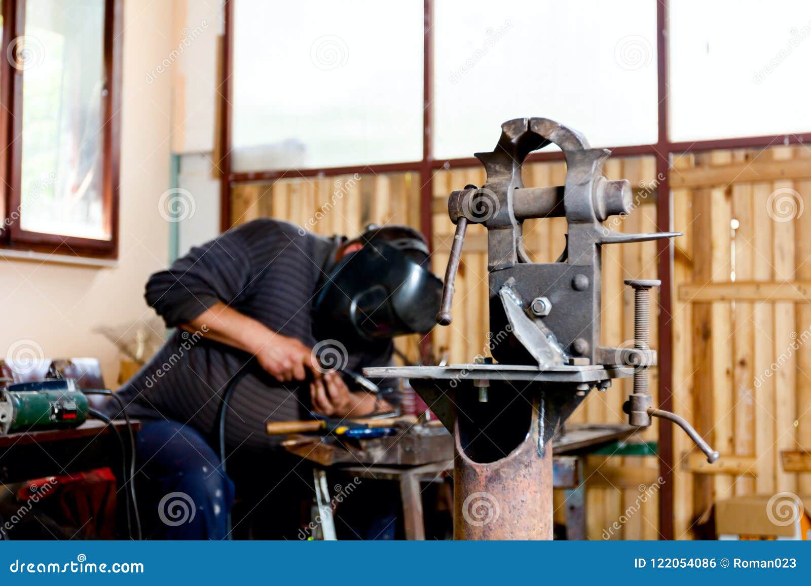 Mechanical Hand Vise with Parallel Jaws in the Metalwork, Crafts Stock ...