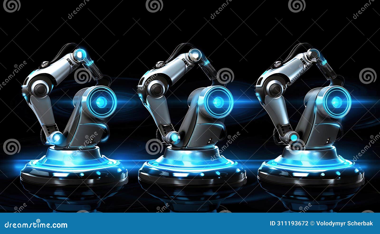 Mechanical Hands. Industrial Robot Manipulator Stock Photo - Image of ...