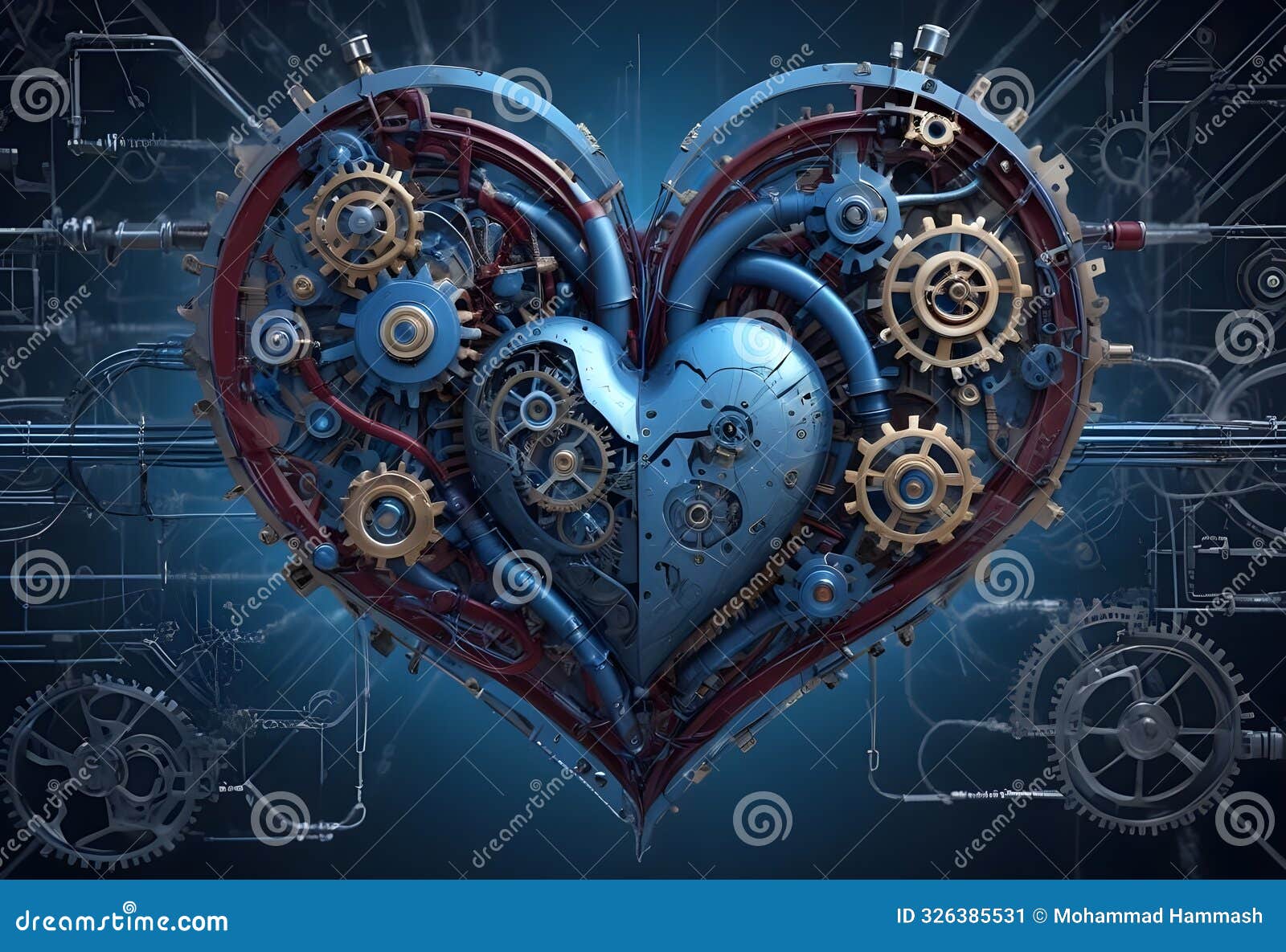 Heart With Manometer Steampunk Cartoon Vector | CartoonDealer.com ...