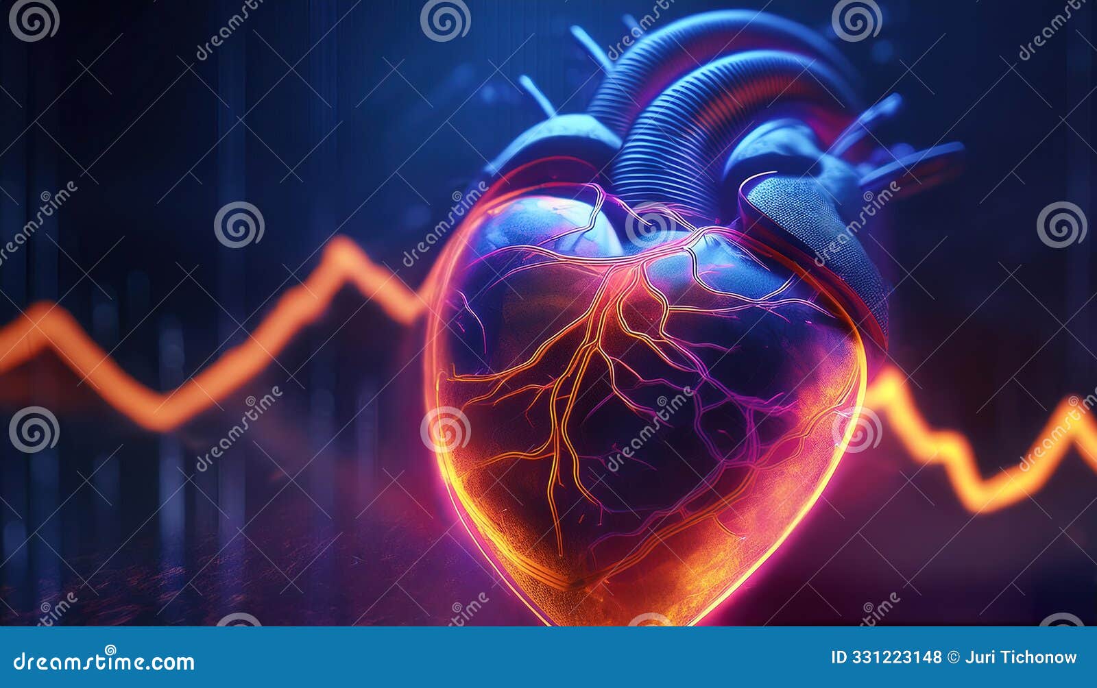 Mechanical Heart In Pieces On Dark Background. Android Heart, Robotic ...