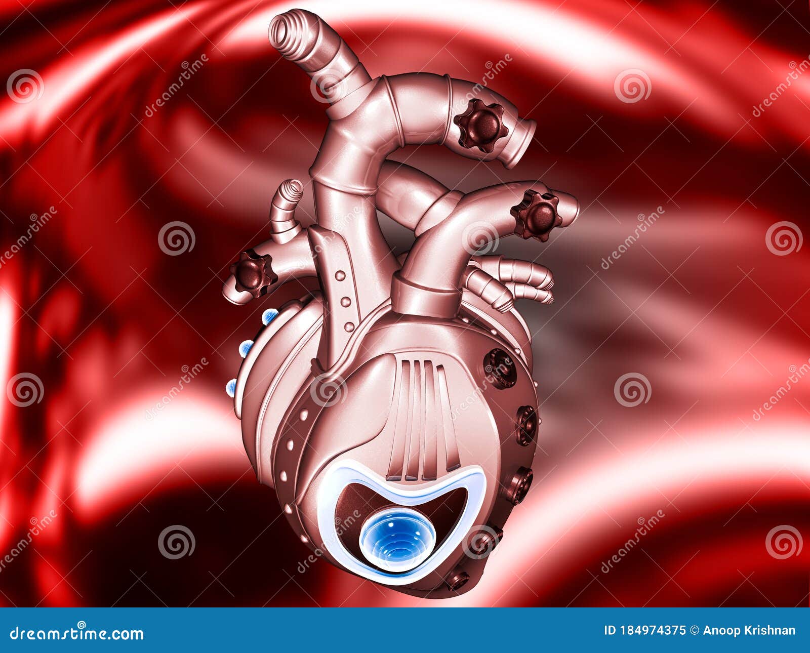 Mechanical heart stock illustration. Illustration of device - 184974375