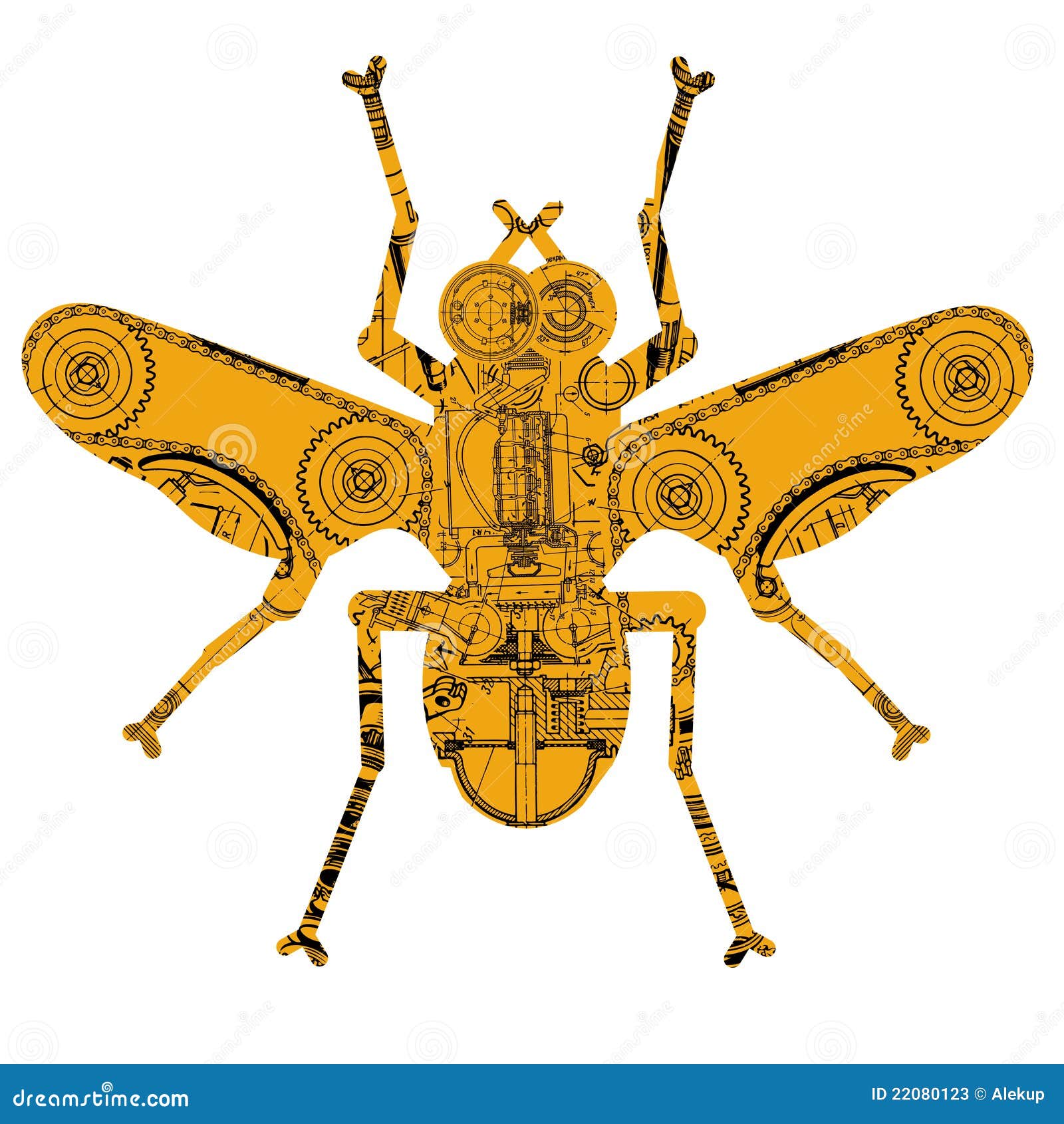 Mechanical insect stock vector. Illustration of gear - 22080123
