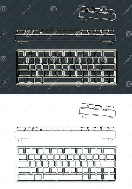 Mechanical Keyboard Drawings Stock Vector - Illustration of gaming ...