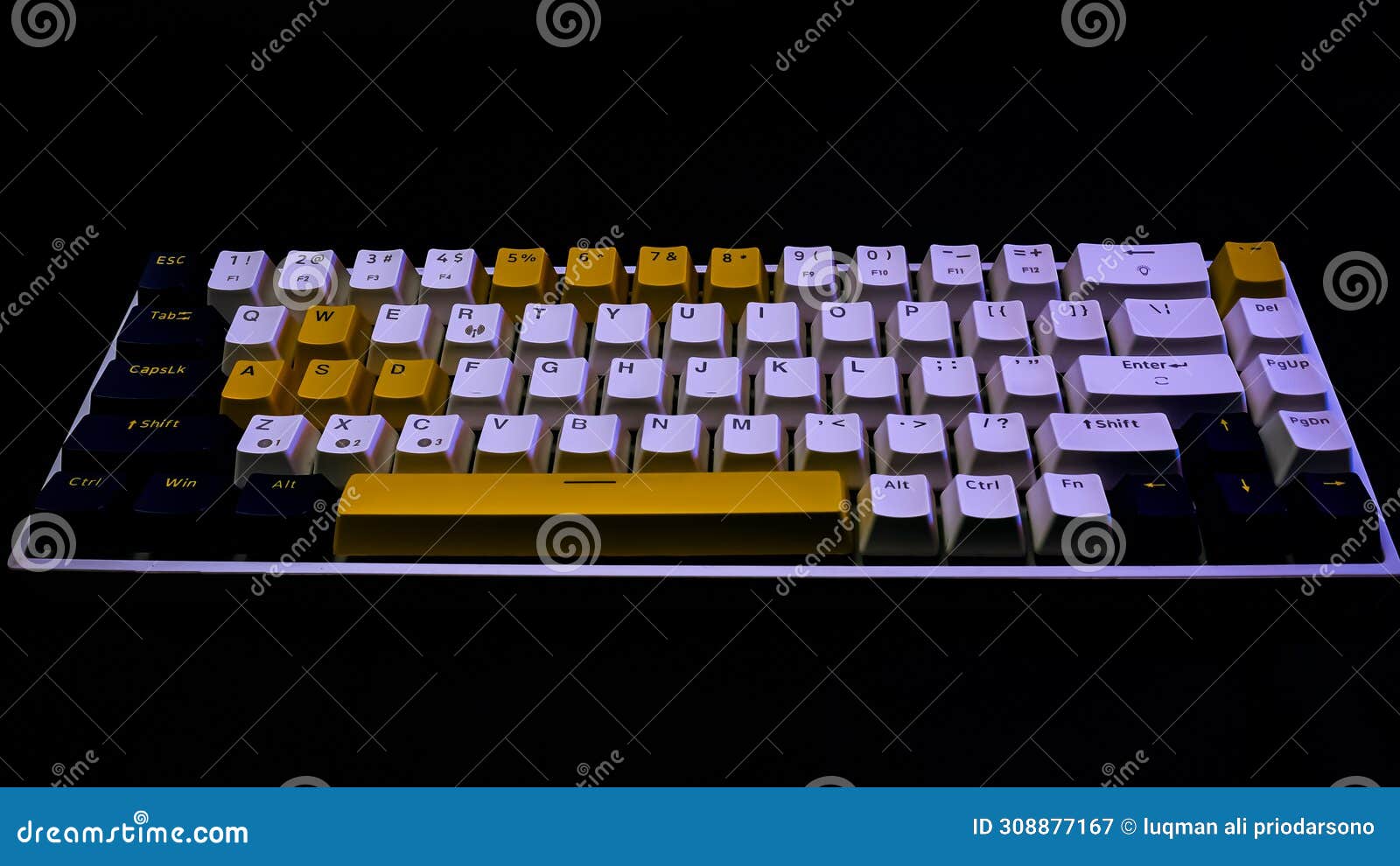 Mechanical Keyboard with 65 Layout and 3 Colours Keycaps Stock Image ...
