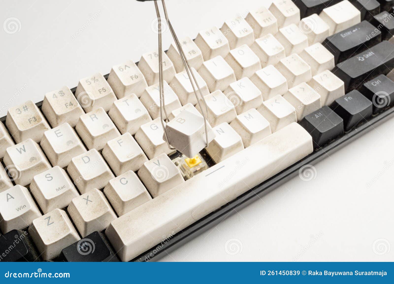 Mechanical Keyboard Maintenance Using Key Cap Puller Stock Image ...