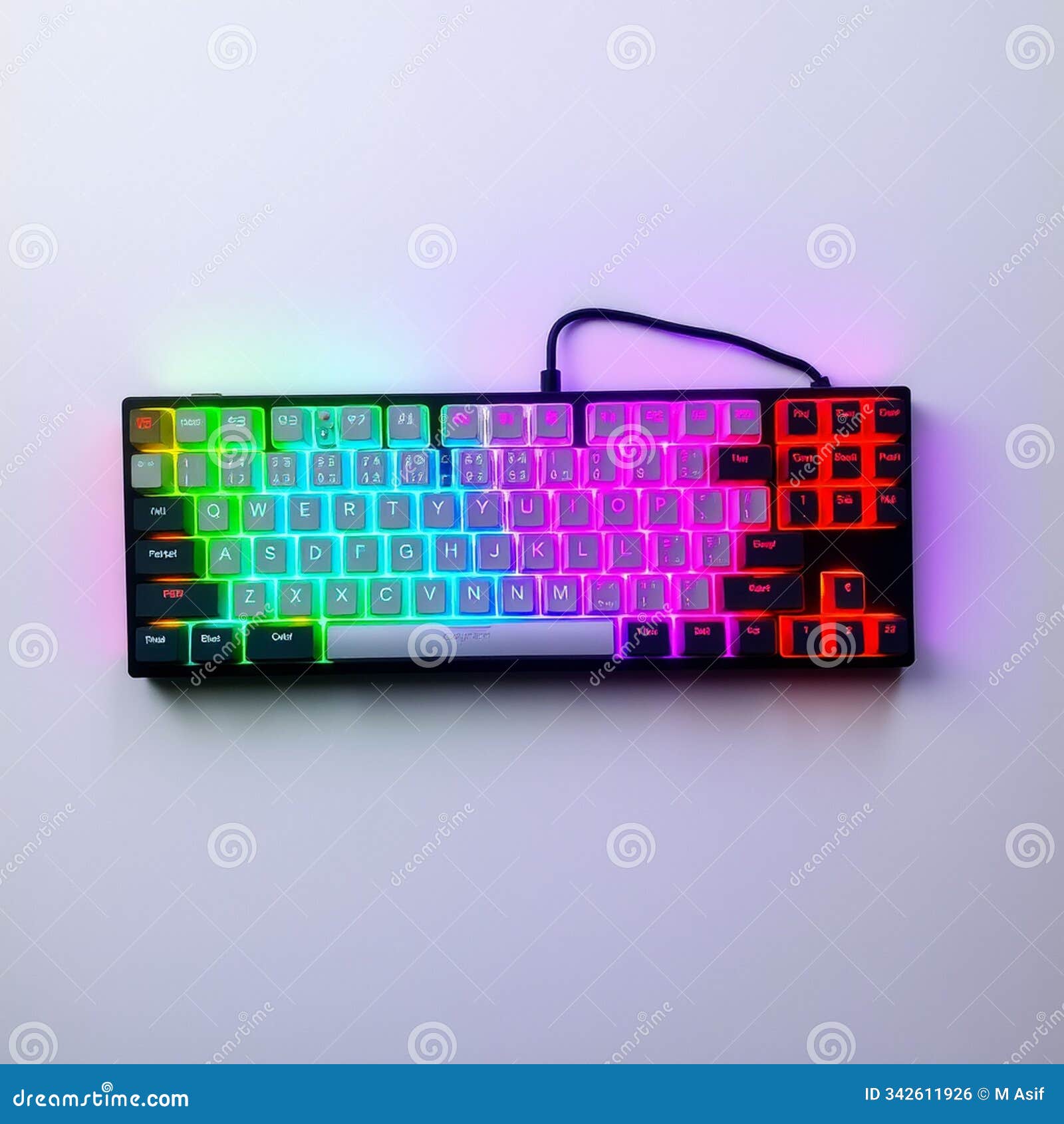A Mechanical Keyboard with RGB Backlighting, Showcasing Customizable ...