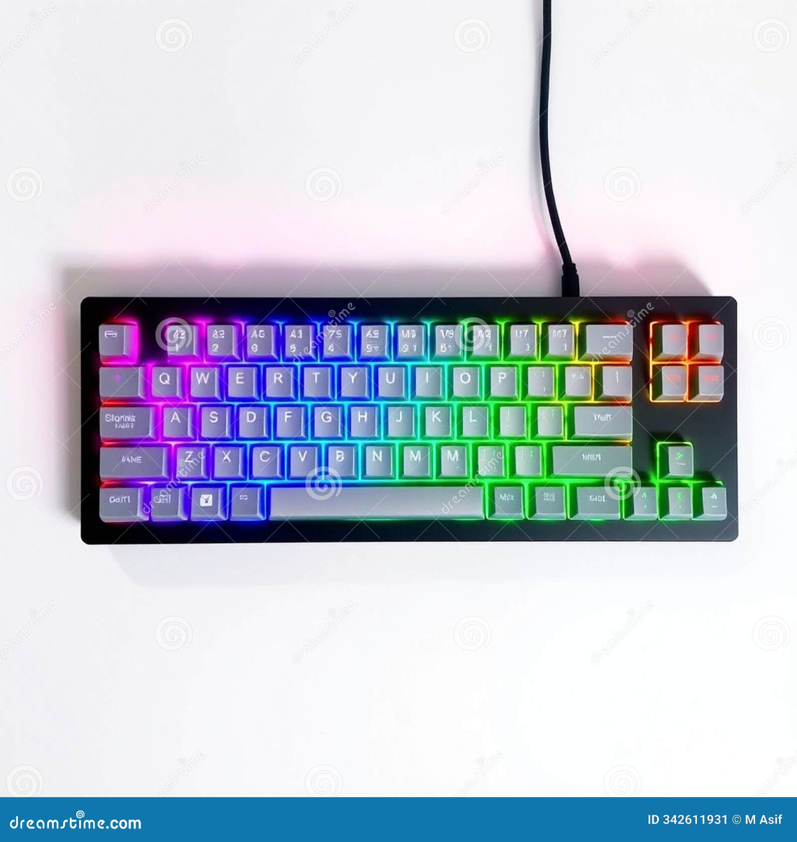 A Mechanical Keyboard with RGB Backlighting, Showcasing Customizable ...