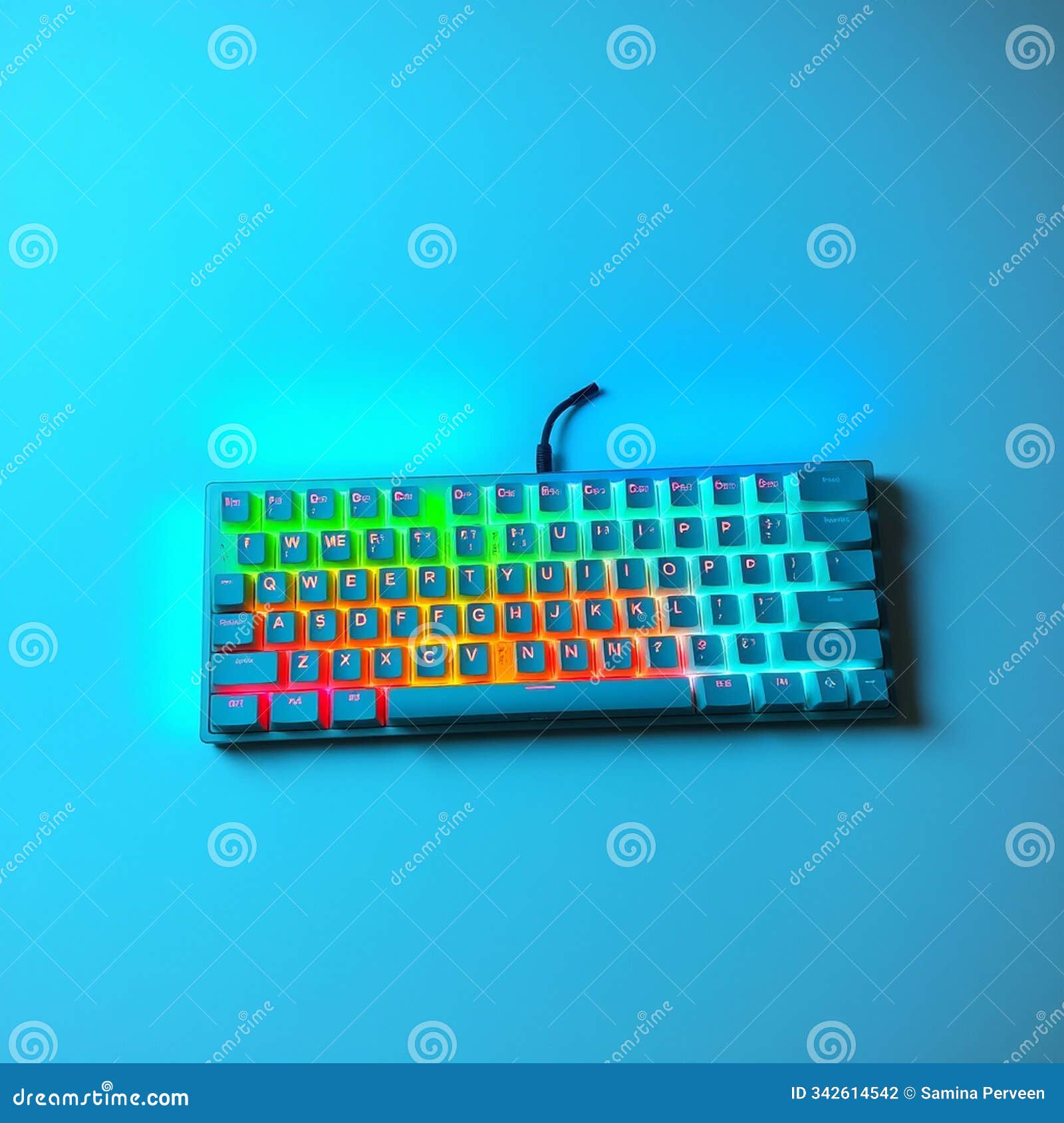 A Mechanical Keyboard with RGB Backlighting, Showcasing Customizable ...