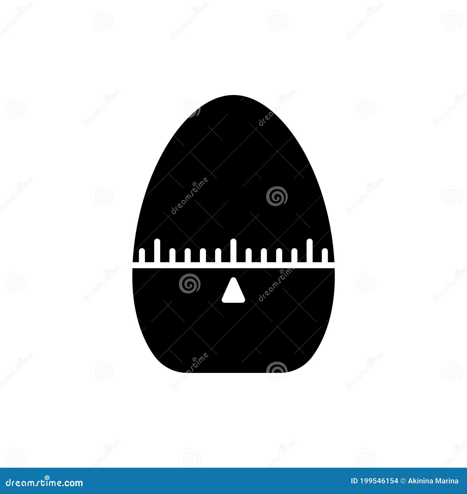 Mechanical Kitchen Timer, Egg Silhouette. Outline Icon of Cooking ...