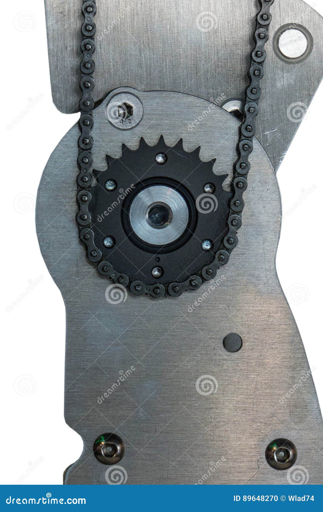 The Mechanical Knee-joint of Android on White Background Stock Photo ...