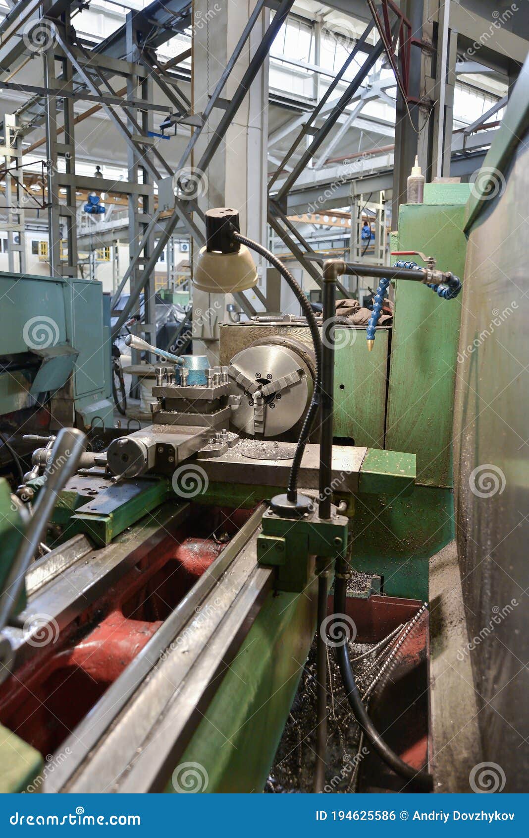 Mechanical Lathe at a Machine-building Plant in a Workshop Stock Photo ...