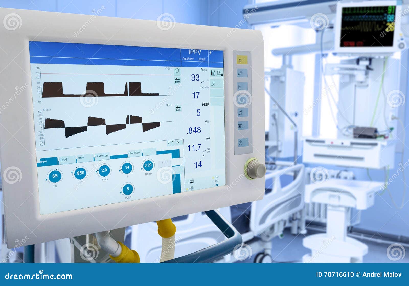 Mechanical Lung Ventilation in ICU Stock Photo - Image of professional ...