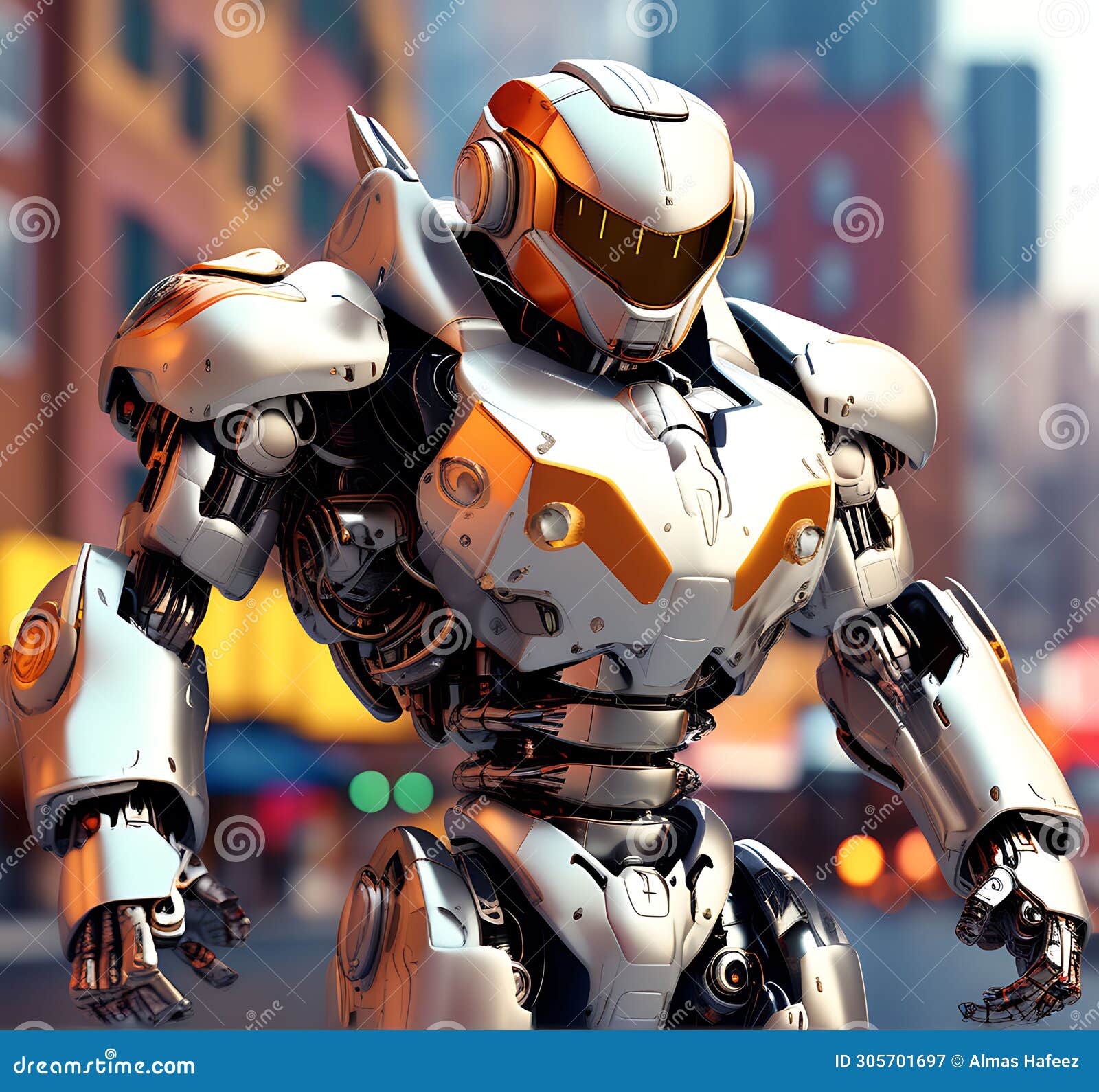 Mechanical Marvel: 3D Rendered Illustration of a Robot Stock ...