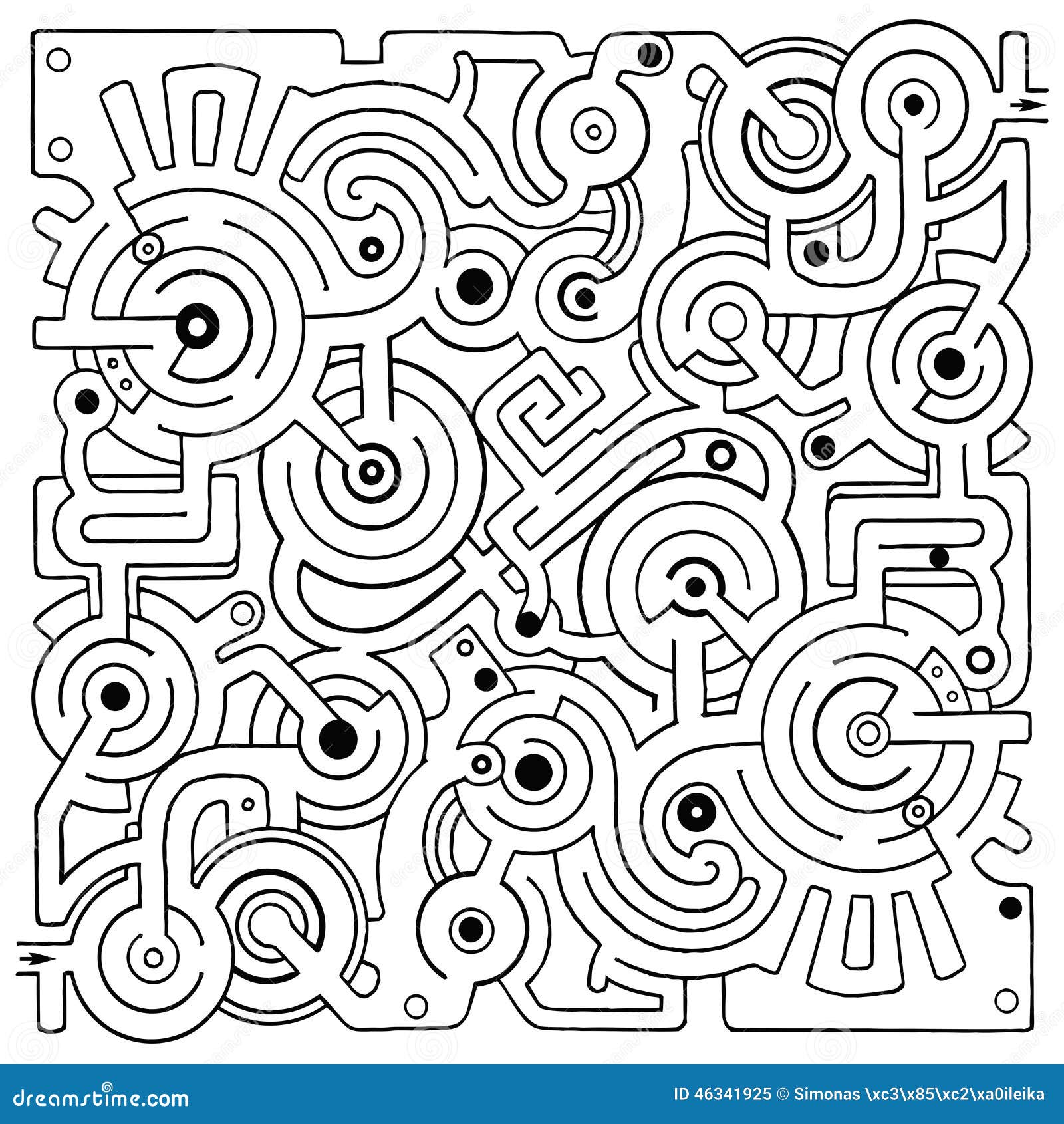 Mechanical maze stock illustration. Image of find, details - 46341925
