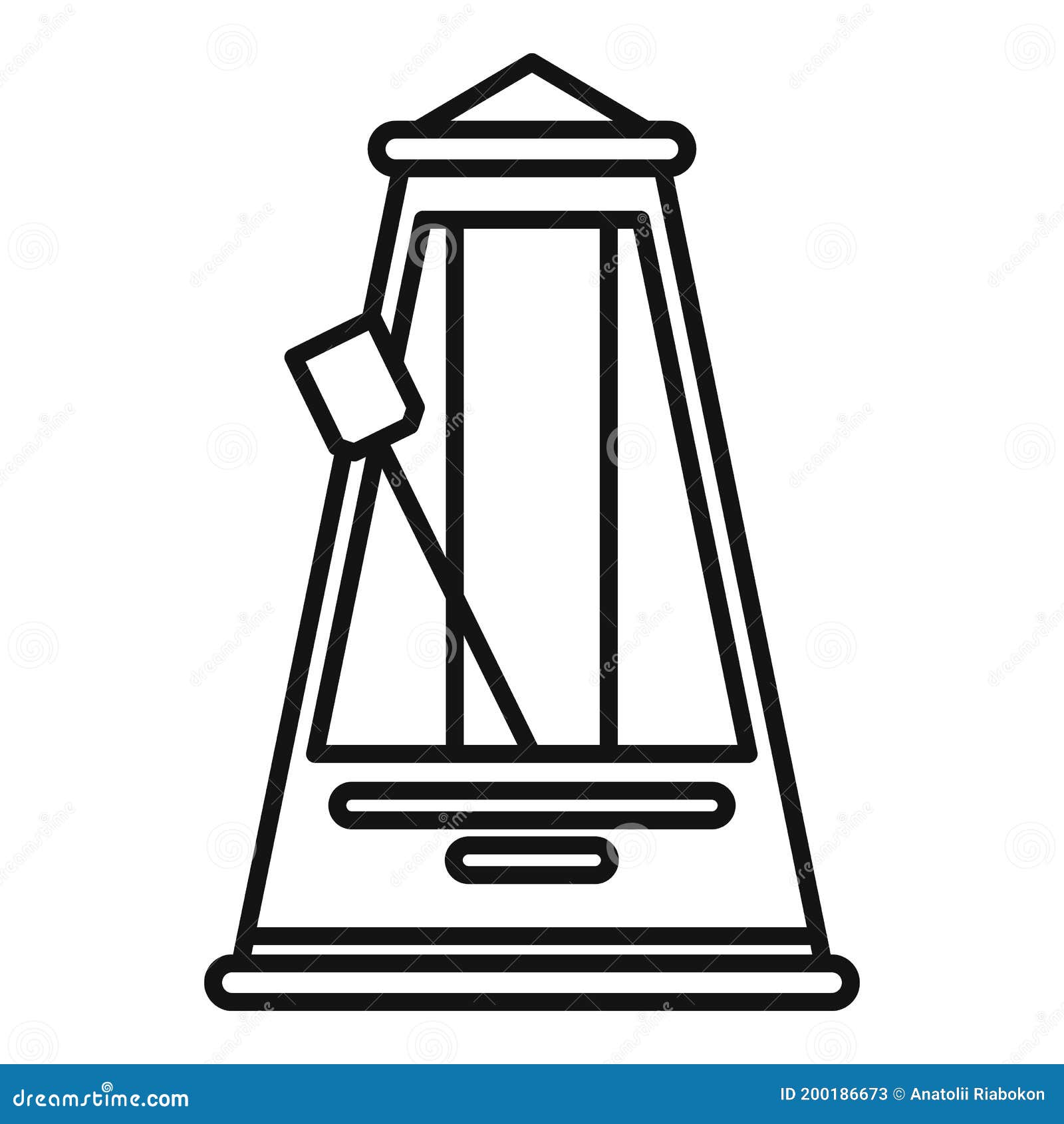 Mechanical Metronome Icon, Outline Style Stock Vector - Illustration of ...