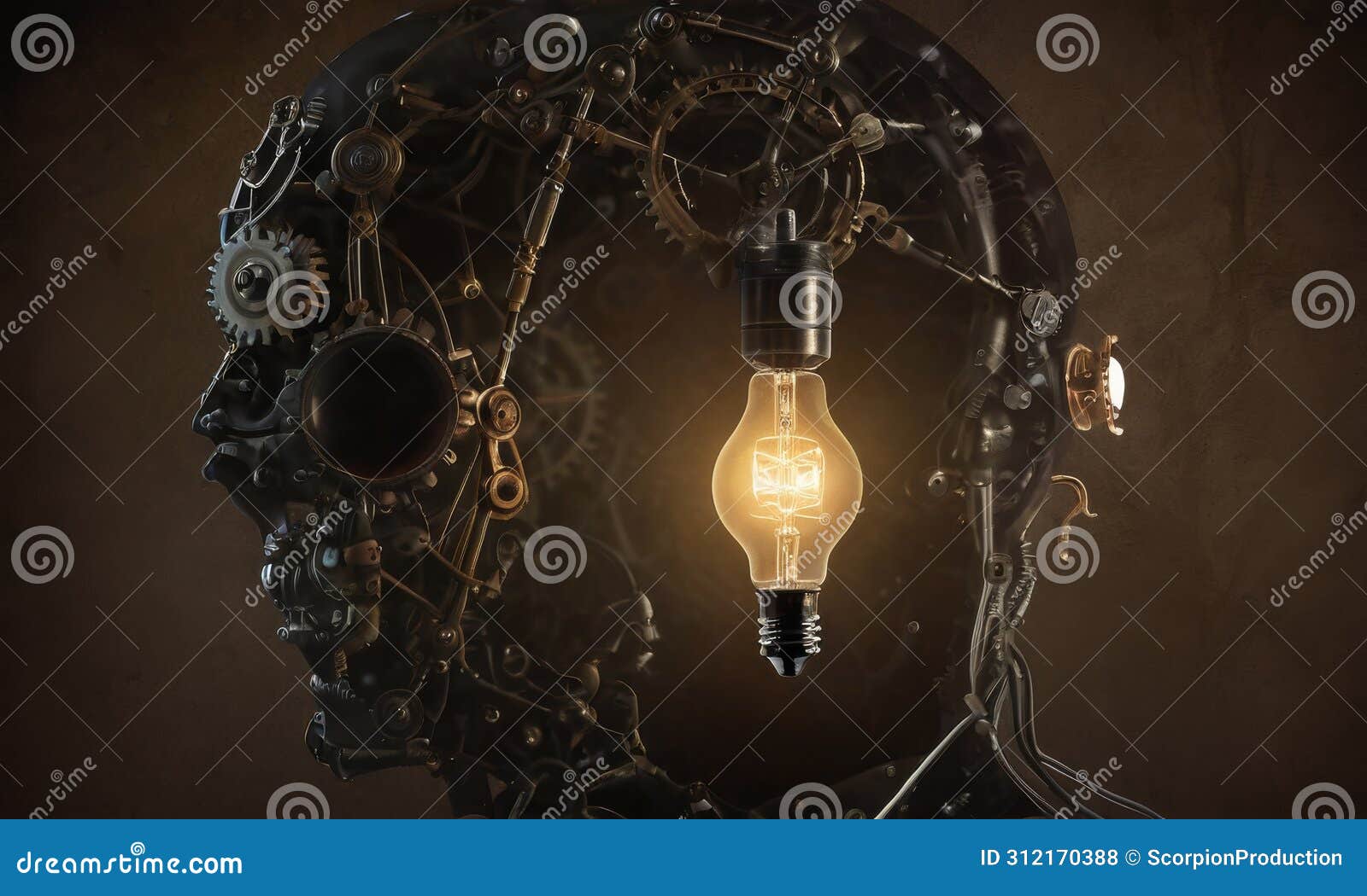Mechanical Mind and Creativity Stock Photo - Image of thinking ...