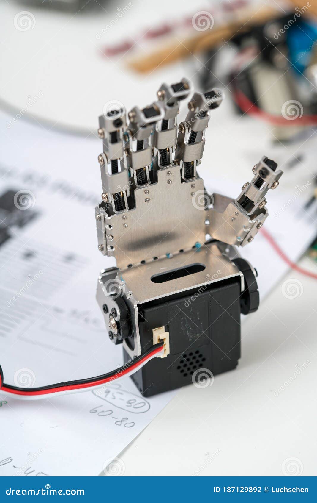 Mechanical Model of Human Palm. Robot Arm Stock Photo - Image of ...