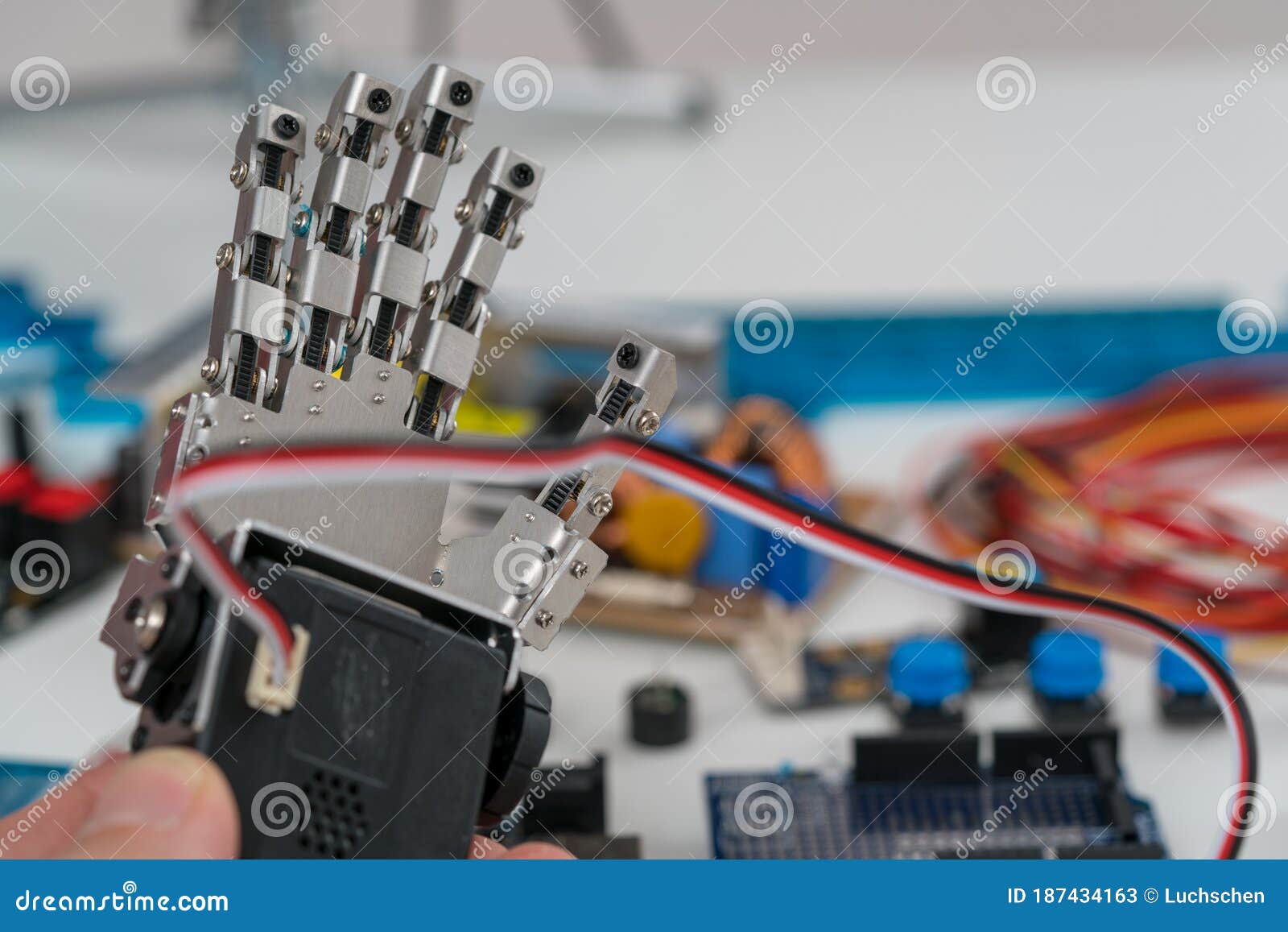 Mechanical Model of Human Palm. Robot Arm Stock Image - Image of ...