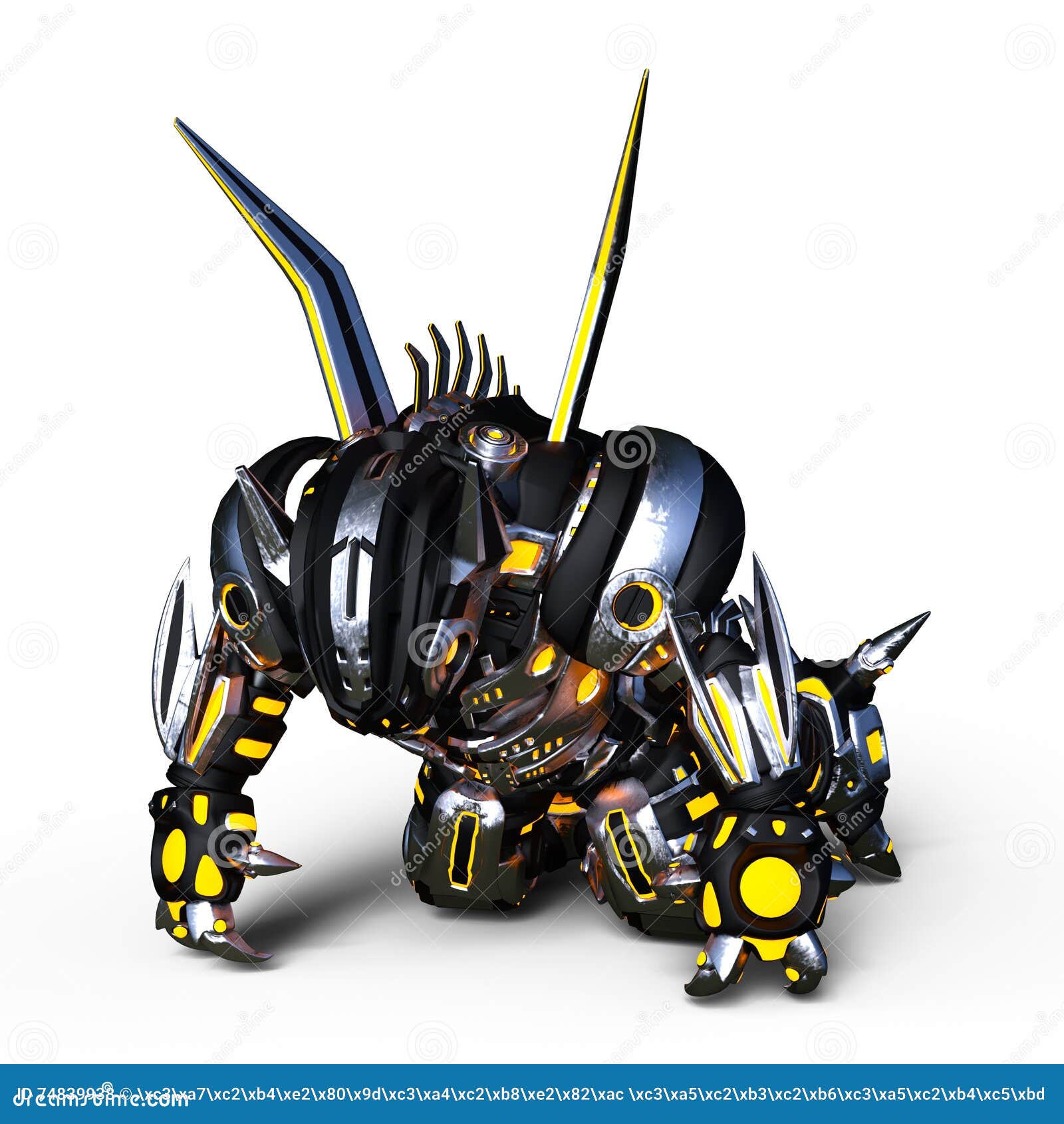 Mechanical monster stock illustration. Illustration of model - 74839938