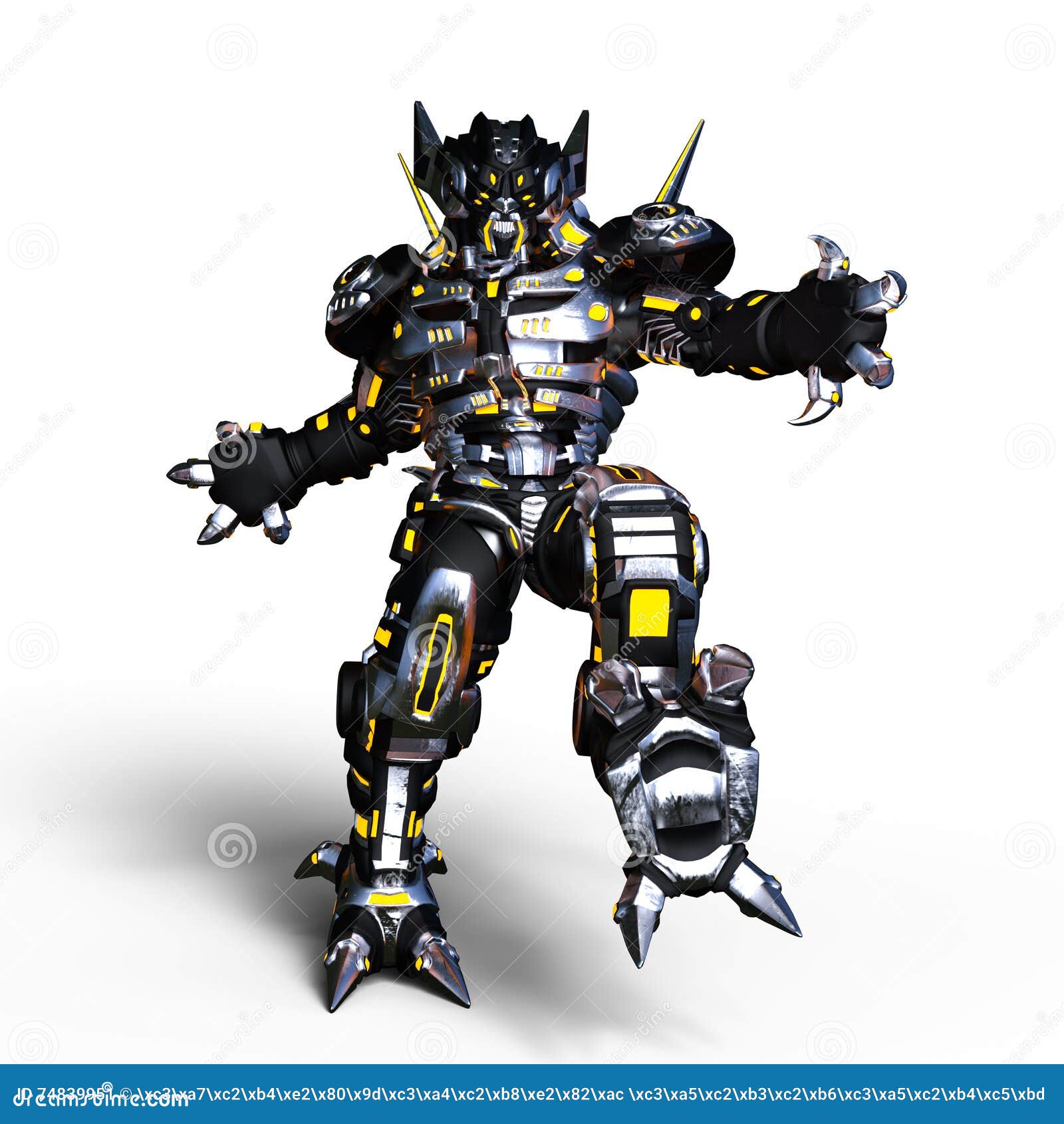 Mechanical monster stock illustration. Illustration of monster - 74839951