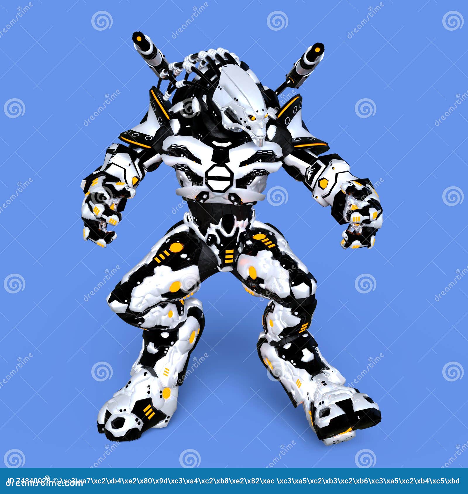 Mechanical monster stock illustration. Illustration of white - 74840028