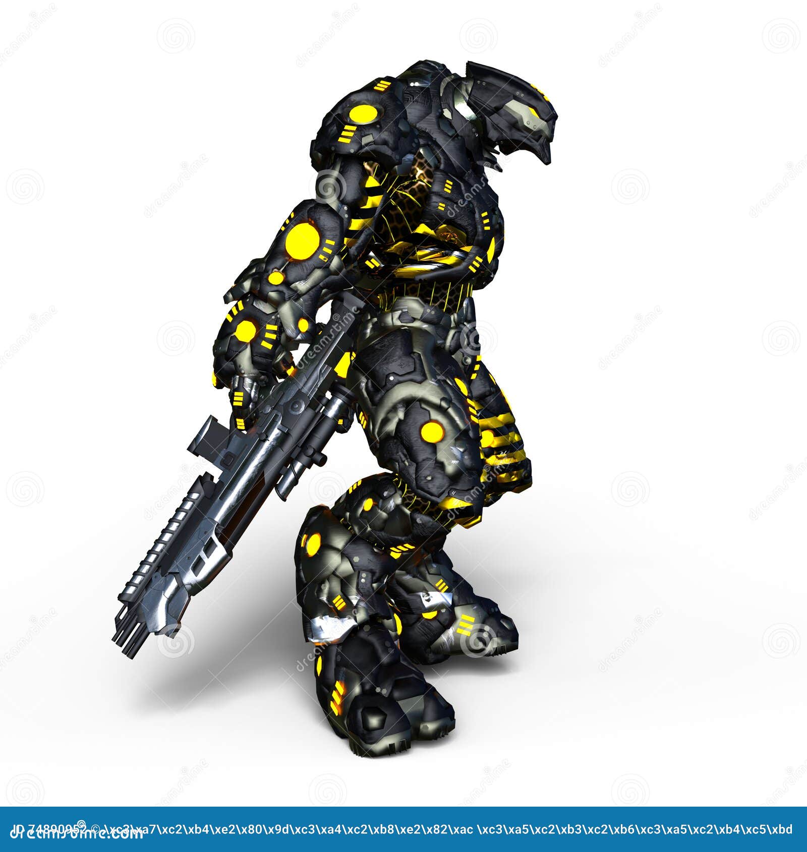 Mechanical monster stock illustration. Illustration of metallic - 74890952